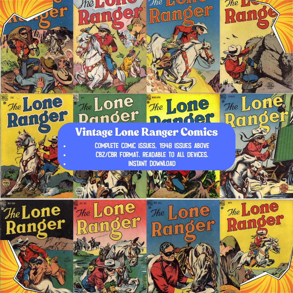 The Lone Ranger Comic Collection - Classic Western Hero Comics - Vinta ...