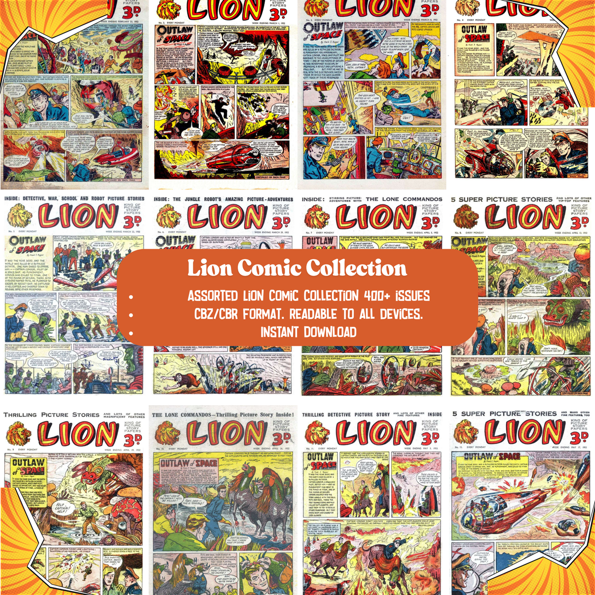 Lion Comics Collection – 400 Assorted Classic British Issues – Vintage ...
